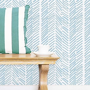 Guvana Line Peel and Stick Wallpaper Blue and White Wallpaper Striped Contact Paper 17.7"x118" Self Adhesive Wallpaper Removable Contact Paper Decorative Wallpaper for Bathroom Livingroom Covering
