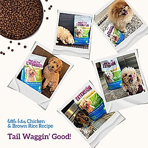 Health Extension Little Bites Dry Dog Food, Natural Food with Added Vitamins & Minerals, Suitable for Teacup, Toy & Miniature Dogs, Chicken & Brown Rice Recipe (4 Pound / 1.8 Kg)
