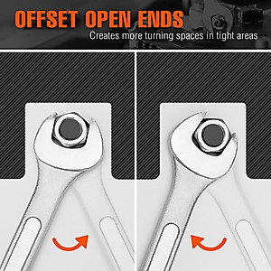 ValueMax SAE Combination Wrench Set, 11PCS Mechanic Wrenches from 1/4" to 7/8" with Rack Organizer, Open End and 12-Point Box End Wrench Mechanic Set, For General Household, Car Emergency