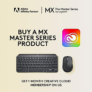 Logitech MX Keys Mini Minimalist Wireless Illuminated Keyboard, Compact, Bluetooth, USB-C, for Apple macOS, iOS, Windows, Linux, Android - Graphite - With Free Adobe Creative Cloud Subscription
