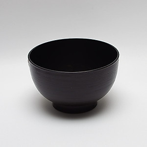 OTSUMAMI TOKYO Microwavable Japanese Soup Bowl, Hairline Design, 4.4" x 2.68", Microwavable, Dishwasher Safe, Made in Japan (1, Astringent Brown)