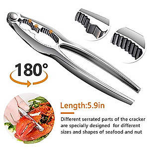 Crab Leg Crackers and Tools - Lobster Crackers and Picks Set Shellfish Crab Claw Cracker Stainless Steel Seafood Crackers & Forks - lobster tools for eating