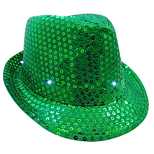 St Patrick's Day Light Up Flashing Fedora Hat Irish Paddy's Day Fancy Cap