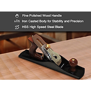 Rewan No 5 Jack Plane Set: Includes Protective Sleeve, Extra Blade, and Jack Plane - Wood Planer Kit - Top Choice for Woodworking Planer - End Plane Tool - Best Planers Woodworking - Wood Planers
