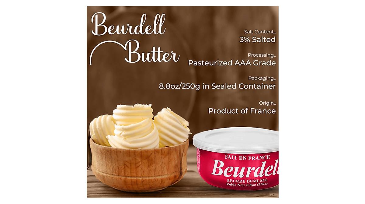 Beurdell French Salted Canned Butter | Natural, Long Shelf Life