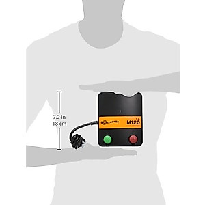 Gallagher M120 Electric Fence Charger - Powers Up to 15 Miles / 60 Acres of Clean Fence - 1.2 Joules, 110 Volt AC Energizer, Added Power Reserve - Unbeatable Reliability - Easy Installation
