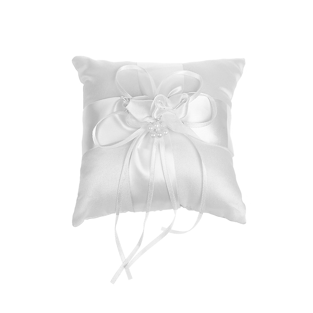 Cosmos Satin Bridal Wedding Ring Bearer Pillow Cushion Bearer with Ribbons Ring Holder Pillow for Wedding