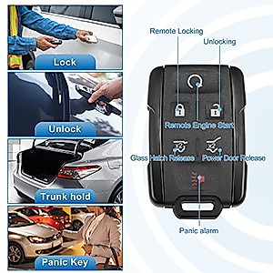 X AUTOHAUX 6 Button Keyless Entry Remote Control Key Fob Proximity Smart Fob M3N32337100 for GMC YUKON 15 16 17 18 19 20 315MHz