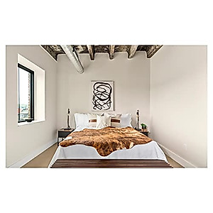 NativeSkins Large Faux Cowhide Rug - Sahara Sands (4.6ft x 6.6ft) - Cow Print Area Rug for a Western Boho Decor - Synthetic, Cruelty-Free Animal Hide Carpet with No-Slip Backing