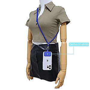 HUADEK Phone Lanyard, Universal Cell Phone Lanyard with Adjustable Nylon Neck Strap, Phone Tether Safety Strap Compatible with Most Smartphones (Phone Lanyard-Dark Blue)