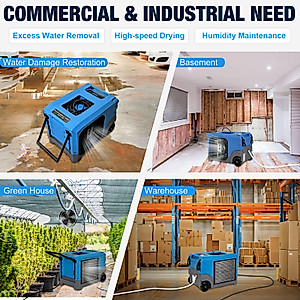 Mounto MOUNTO 268Pints LGR Commercial Compact Dehumidifier with Pump and Drain Hose, LGR Portable Dehumidifier with wheels for Home, Basements, Garages, and Job Sites