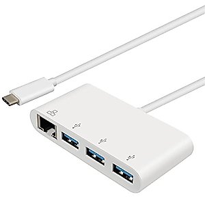 INLAND ProHT USB 3.1 Type C to 3 USB and Ethernet Adapter