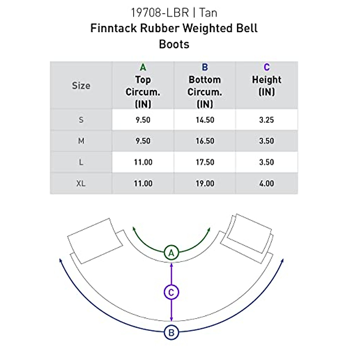 Finntack Rubber Weighted Bell Boots - Tan - S/150