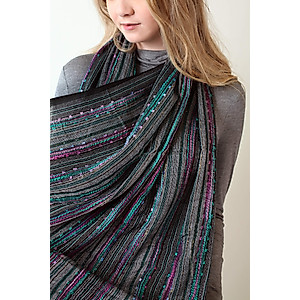 Anika Dali Women's Shimmer Sparkle Infinity Scarf- Festival Boho Bliss Fashion Scarf (Bejeweled Black)