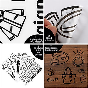 Spakon 9 Sheets Dresser Clothing Decals Dresser Labels Clothes Labels Dresser Decals Dresser Stickers Bedroom Wardrobe Drawer Stickers Removable Organizing Decal