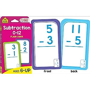 School Zone - Get Ready Flash Cards Addition & Subtraction 2 Pack - Ages 6 to 7, 1st Grade, 2nd Grade, Addition, Subtraction, Early Math, Problem-Solving, and More
