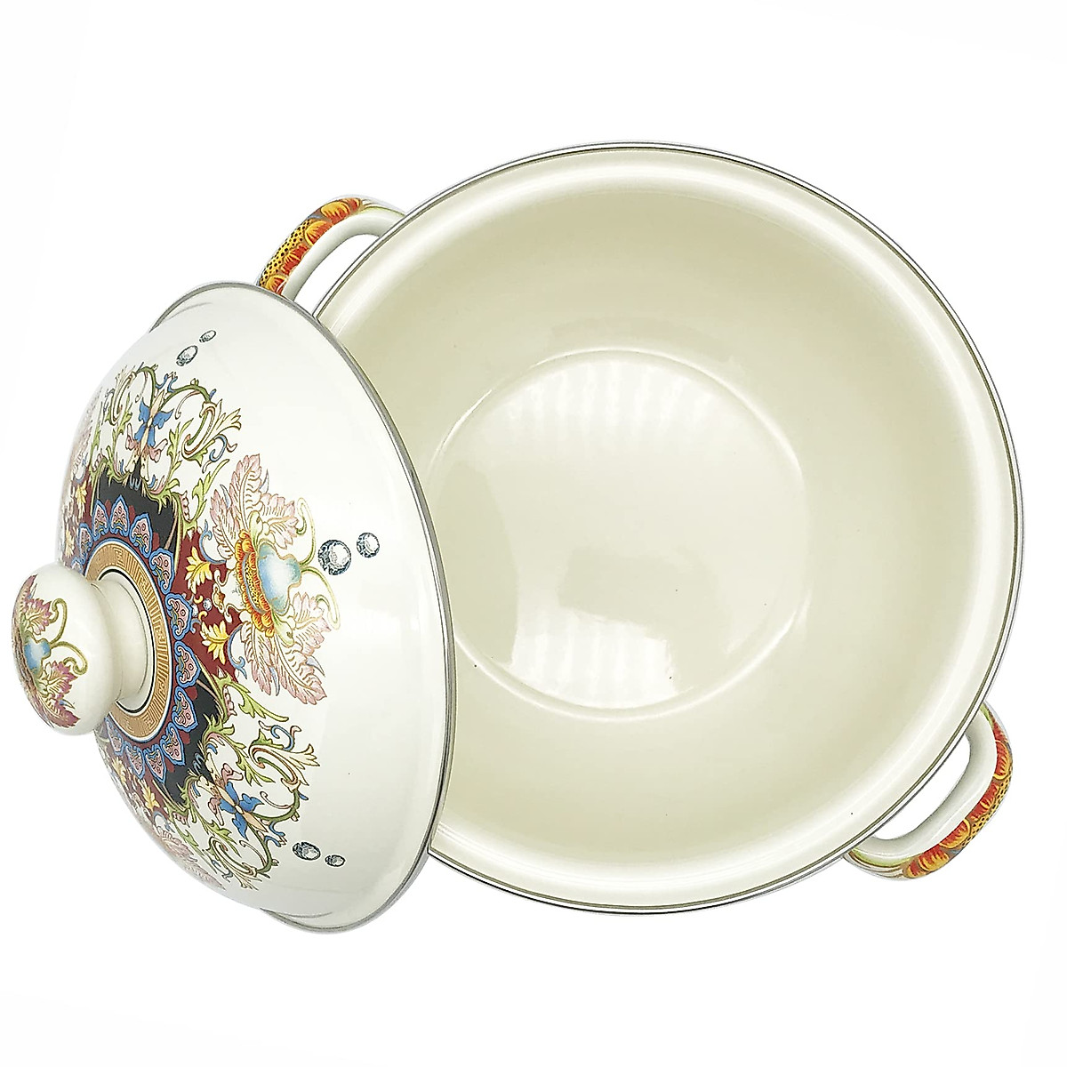 OLYTARU Nonstick Deep Enamel on Steel Stock Pot/Stockpot with Lid, 3 Quart (3L)