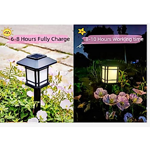 ASTRAEUS Solar Path Lights, New LED Warm White Solar Garden Light for Outdoor with IP44 Waterproof, Solar Pathway Light for Landscape, Driveway, Terrace, and Walkway, Yard. (White, 2 Pack)