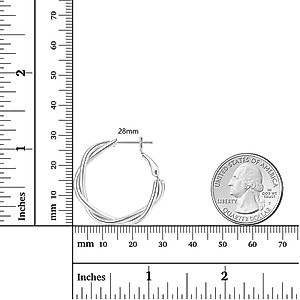 Lulii Silver Hoop Earrings for Women, Sterling Silver Chunky Twisted Hoops Earring Hypoallergenic Ear Jewelry