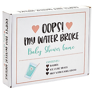 Juvale My Water Broke Baby Shower Game with 60 1-Inch Mini Plastic Babies, 3 Ice Cube Trays, and 1 Sign