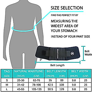 MERMAID'S MYSTERY Waist Trimmer Trainer Belt for Women Men Sport Sweat Workout Body Shaper Sauna M Black