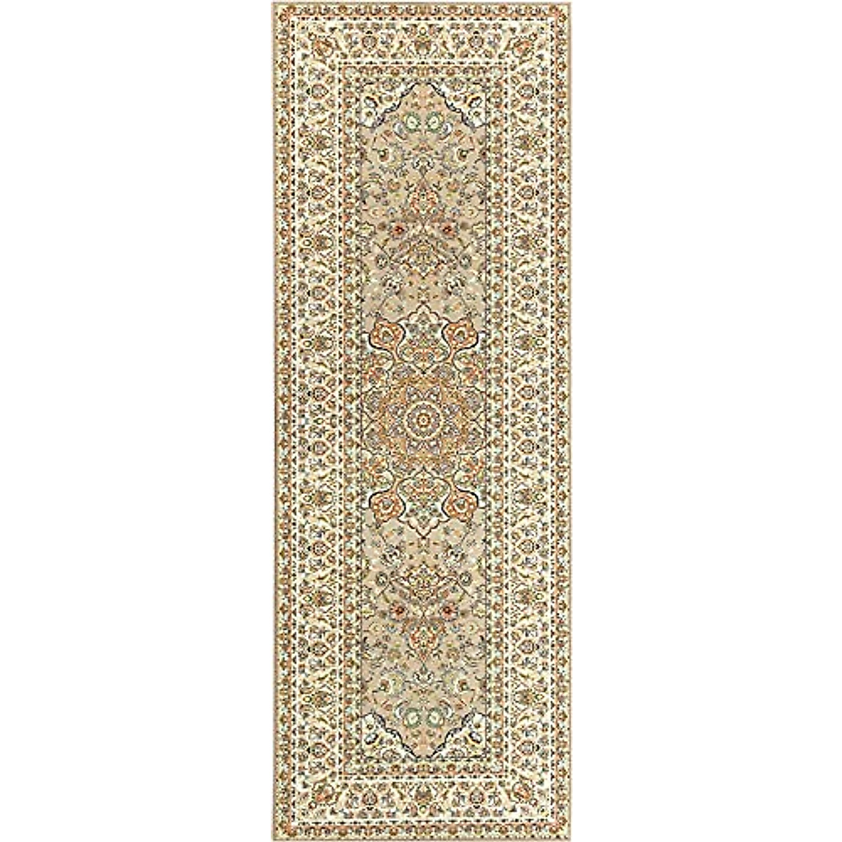 My Magic Carpet Washable Rug - Non-Slip, Stain Resistant, Waterproof, Foldable - 1 Piece Accent Living Room & Bedroom Area Rug - Pet & Kid Friendly (Kenya Beige, 2.5X7 ft)