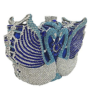 FLO-MOTOR Women Swan Clutch Crystal Evening Bags Wedding Party Dinner Ladies Rhinestone Minaudiere Handbag