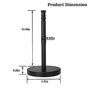 Sfemn Paper Towel Holder Countertop, Weighted Base for One-Handed Tear, Free Standing Paper Towel Holder Stand, Stainless Steel Paper Towel Dispenser for Kitchen Countertop (Black Matte)