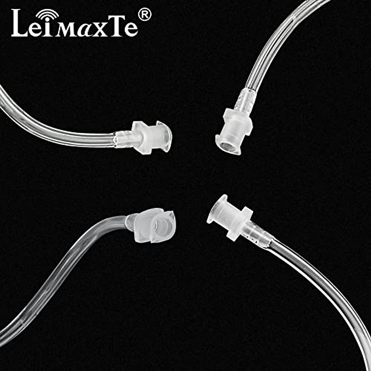 LEIMAXTE Acoustic Tube Earpiece Coil Tubes Replacement for Two Way Radio Headsets FBI Style Motorola Kenwood Walkie Talkie Earpieces【2 Pack】 with 2X Radio Earbuds
