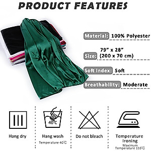 Ladiery Silky Satin Shawls and Wraps for Women Evening Dress, Lightweight Long Bridal Elegant Bright Wedding Stole