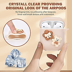 Mainrenka Cute Kawaii AirPods 2nd 1st Generation Case Aesthetic for Women and Girls Compatible wit Airpod Gen 2 & 1 Case