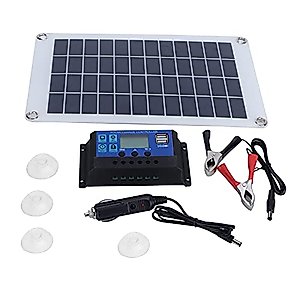 Fafeicy 10 Watt 18V Polycrystalline Solar Panel Solar Module 10W Polycrystalline Solar Panel Solar Cell +1.2A LCD Charge Controller +Suction Cup+Connecting Line
