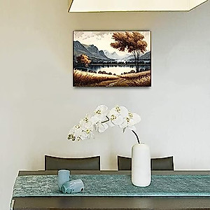 Frameless Oil Paintings on Canvas，Autumn Landscape Artwork，Modern Art Wall Decor for Kitchen Decor Living Room Decor or Holiday Gifts Etc.