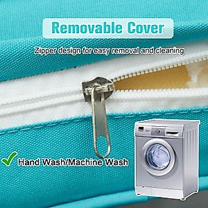 Kinsunny Outdoor Cushion Covers for Patio Furniture 7 Piece Set, Replacement Cushion Slipcovers for Rattan Sectional Couch, Patio Seat Covers with Zipper, Water Resissant, Only Cover, Turquoise