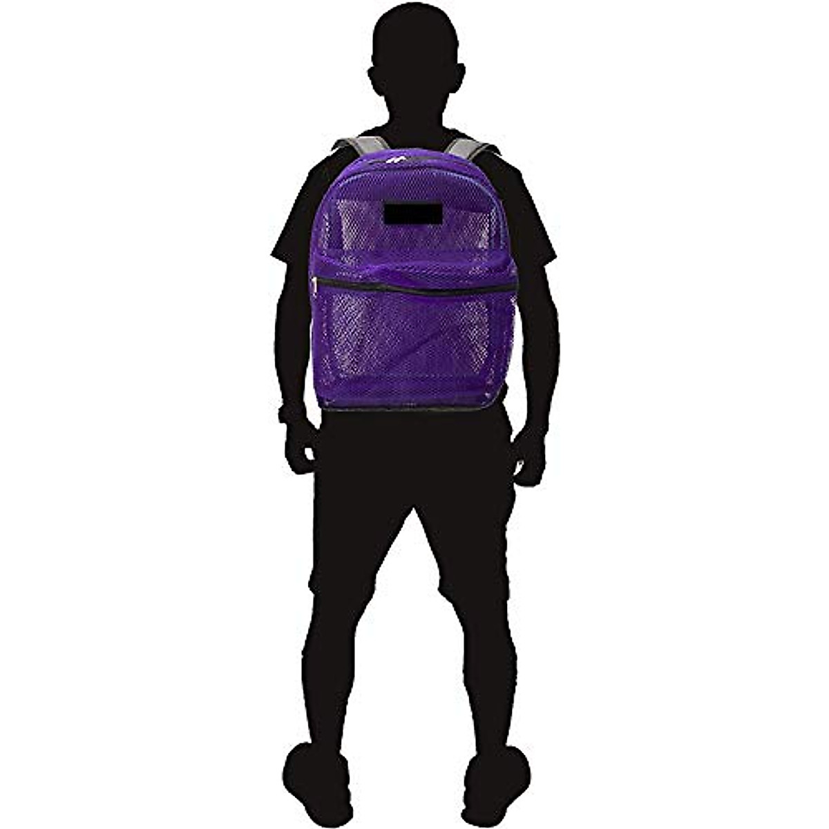 Travel Sport Transparent See Through Mesh Backpack/School Bag (Purple)