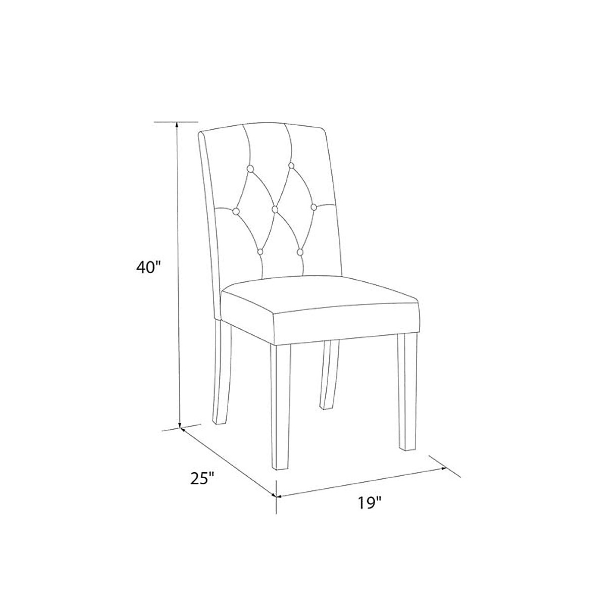 DHP Dorel Claudio Tufted, Upholstered Living Room Furniture, Gray Dining Chair