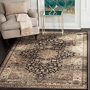 SAFAVIEH Vintage Collection 5'1" x 7'7" Black/Ivory VTG574F Oriental Traditional Distressed Area Rug