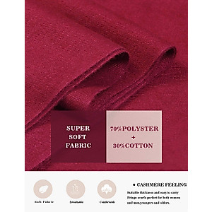 EASE LEAP Pashmina Scarfs for Women Silky Shawls and Wraps for Evening Dresses Soft Large Scarves Wedding Warm Stylish Solid Color, Wine Red