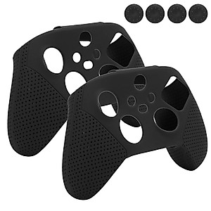 Game Handle Case, Silicone Skin Silicone Protection Case, Prevent Skidding Easy to Install and Remove Travel Home for Xbox Gamers(Black)