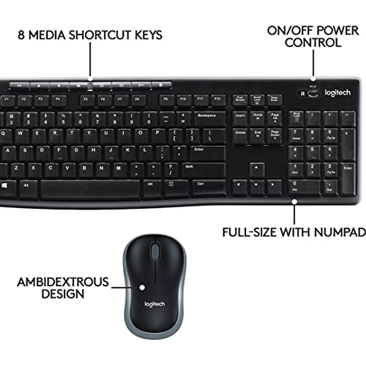 Logitech MK335 Wireless Keyboard and Mouse Combo (Renewed)