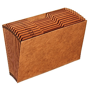 Globe Weis Globe-Weis/Pendaflex Heavy Duty 12-Pocket Expanding File, Monthly Index, Legal Size, Brown, (R219MHD)