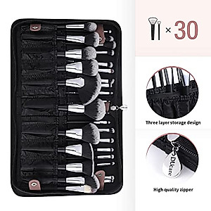 DUcare Makeup Brush Organizer 30pcs Folding Travel Professional Makeup Brushes Case Bag Stand-up Cosmetic Bag Artist Storage Bag (Only Bag)