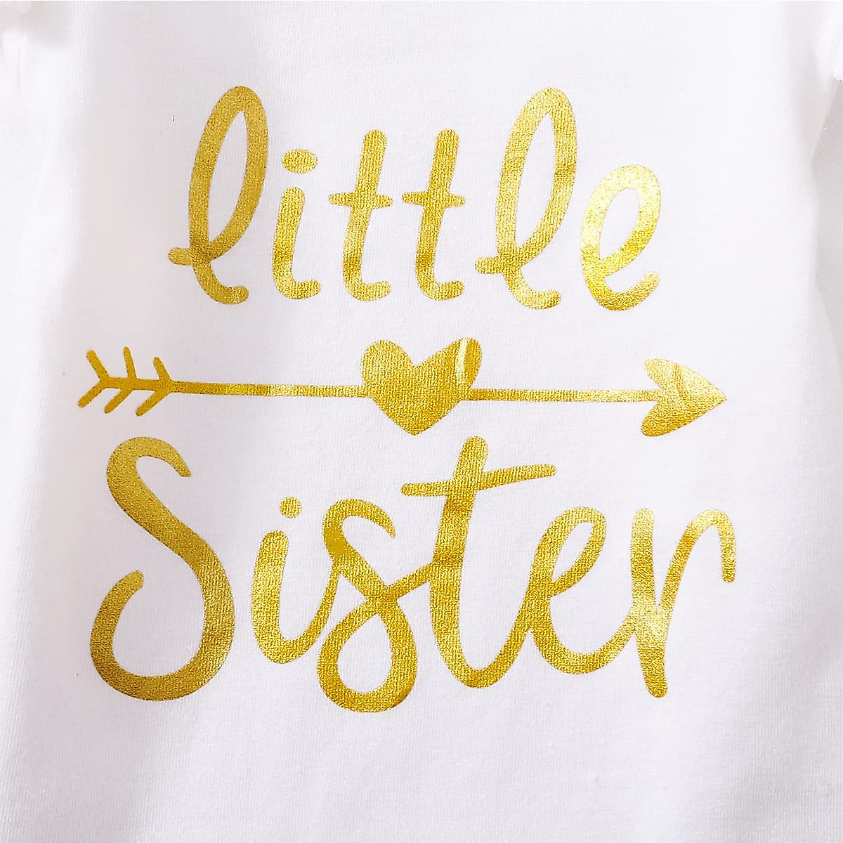 BIRTHDAY SHARK Big Sister Little Sister Matching Outfits Matching Outfits for Girls Little Sister Outfit (Yellow-Little Sister,0-3 Months)