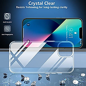 SPIDERCASE for iPhone 13 Mini Case, [10 FT Military Grade Drop Protection] [Crystal Clear] [2+Tempered Glass Screen Protector] [Not Yellowing] Shockproof Slim Thin Case, Clear