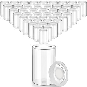 JOVITEC 200 Pcs Plastic Film Canister Holder 35 mm Empty Camera Reel Containers Storage Containers Case with Lids for Small Accessories Fish Hook Film Beads (Clear)