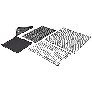 Amazon Basics Canvas Bottom Pet Cage with Divider Set, Black, 47.64"L x 24.21"W x 13.98"H