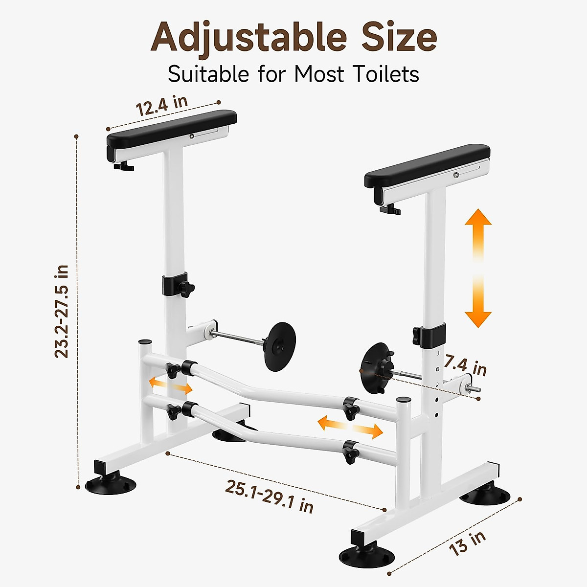 WAYES Toilet Safety Rails - Toilet Arms for Elderly and Disabled, Fit for Most Toilet, Up to 350 Lbs, Adjustable Height & Width