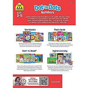 School Zone - Dot-to-Dots Numbers Workbook - 32 Pages, Ages 3 to 5, Preschool to Kindergarten, Connect the Dots, Numerical Order, Coloring, and More (School Zone Activity Zone® Workbook Series)