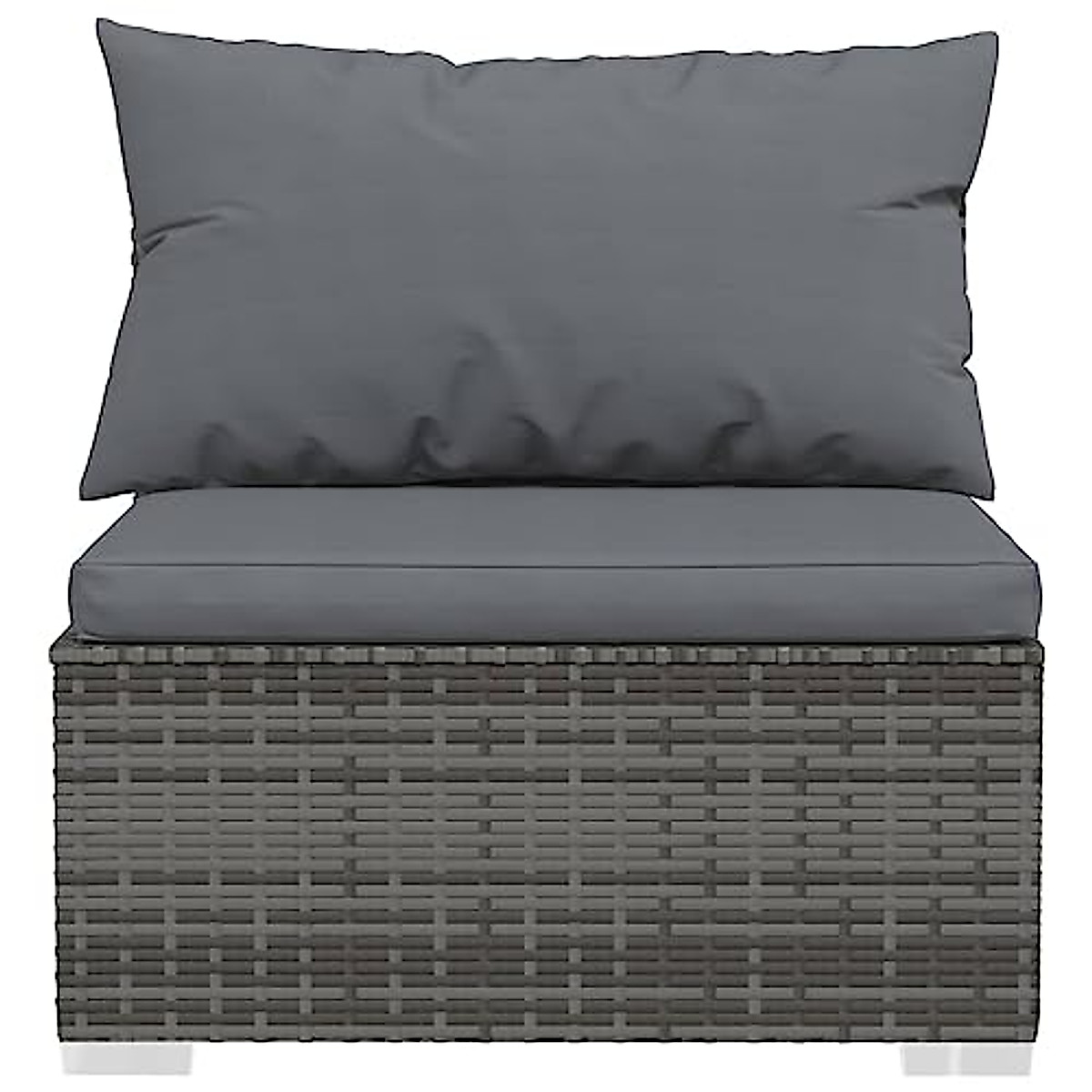 CIADAZ Wicker Patio Furniture 3 Piece with Cushions Gray Poly Rattan Outdoor Patio Furniture Front Porch Furniture Outdoor Patio Set Patio Furniture Sets