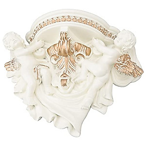 Tgoon Angel Wall Shelf, Stable Exquisite Wall Shelf Resin for Bedroom(Beige Gold)